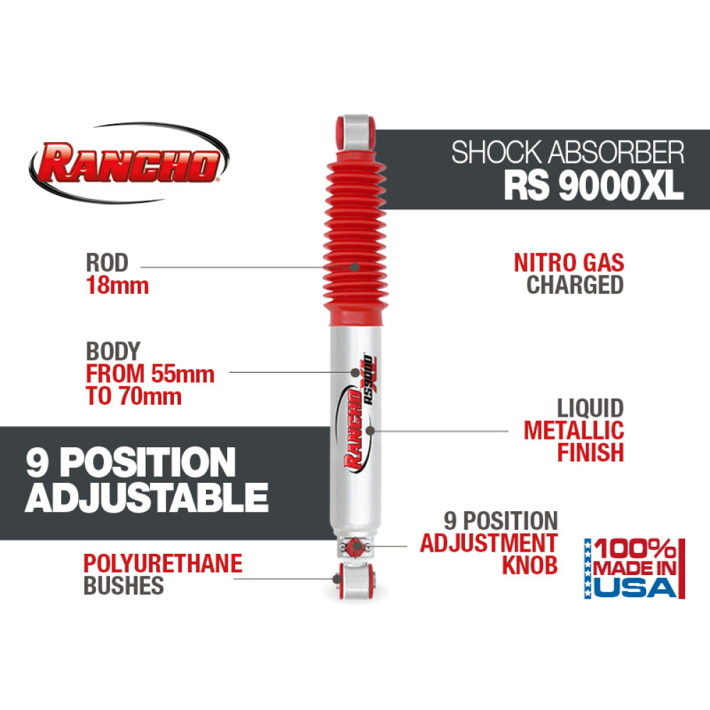 Rancho 9000 XL Rear Shock Absorber for Jeep Wrangler TJ